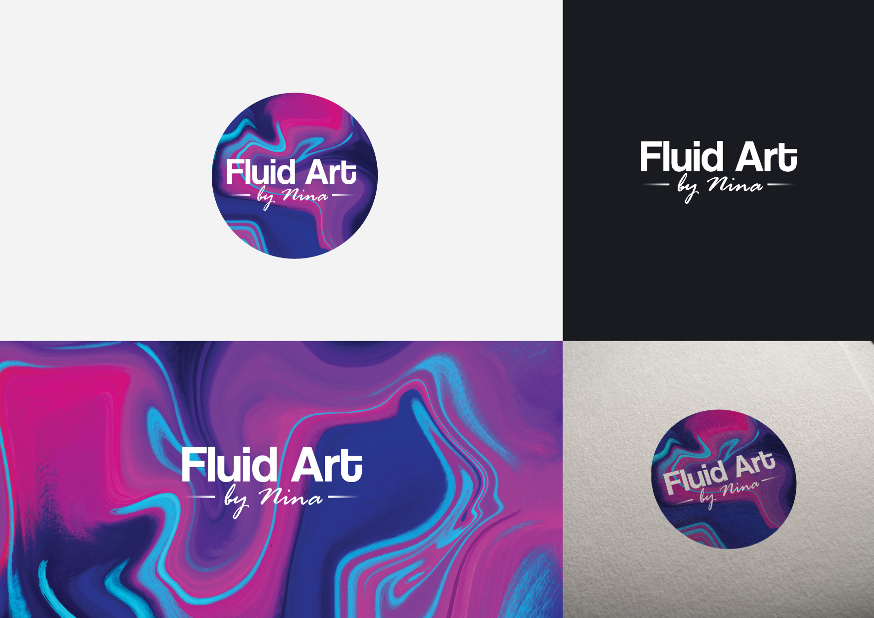 Logo Design for Fluid Art by Nina by arpit.kanani | Design #25294420