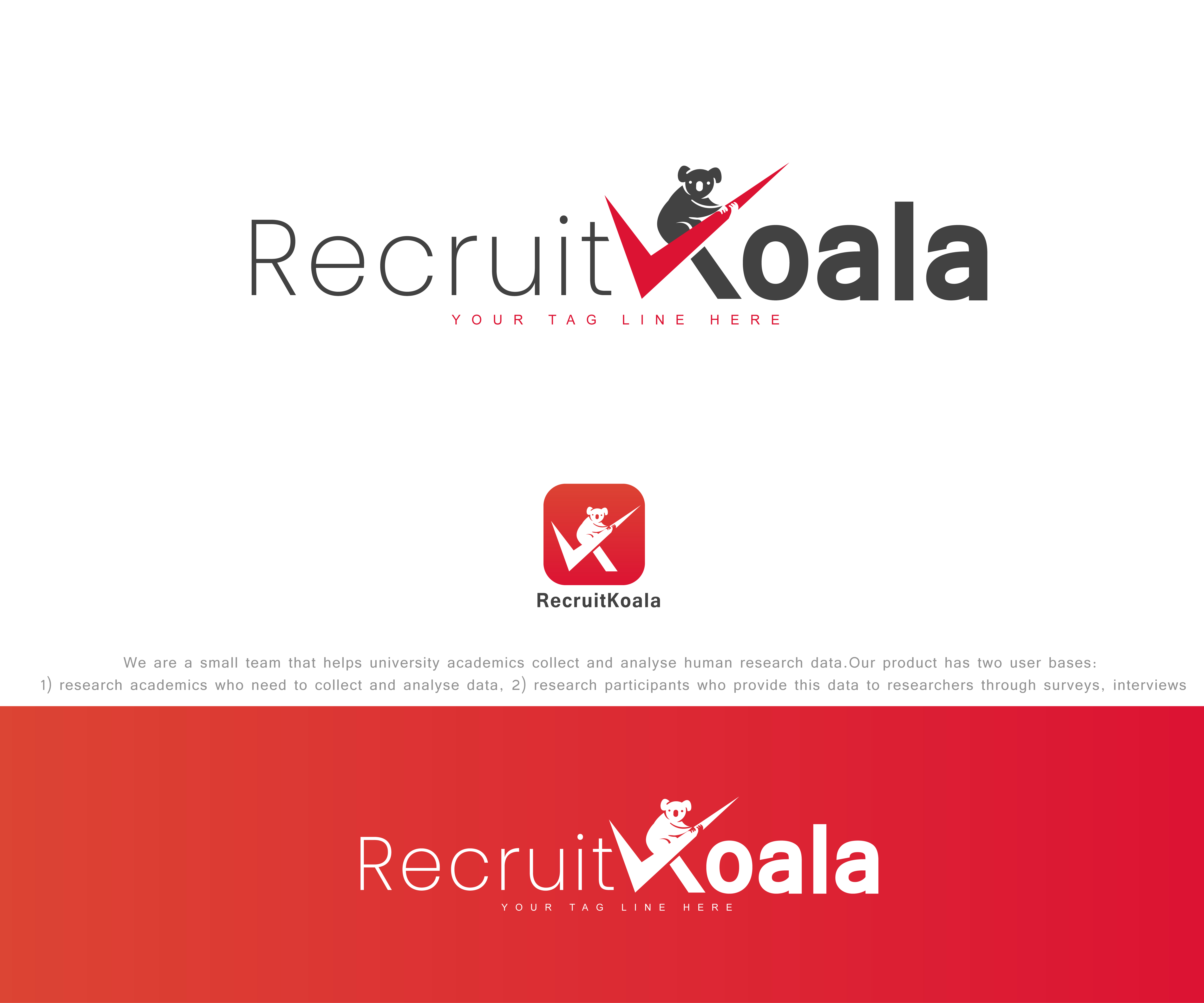 Modern, Professional Logo Design for RecruitKoala by Nahom Shiferaw ...