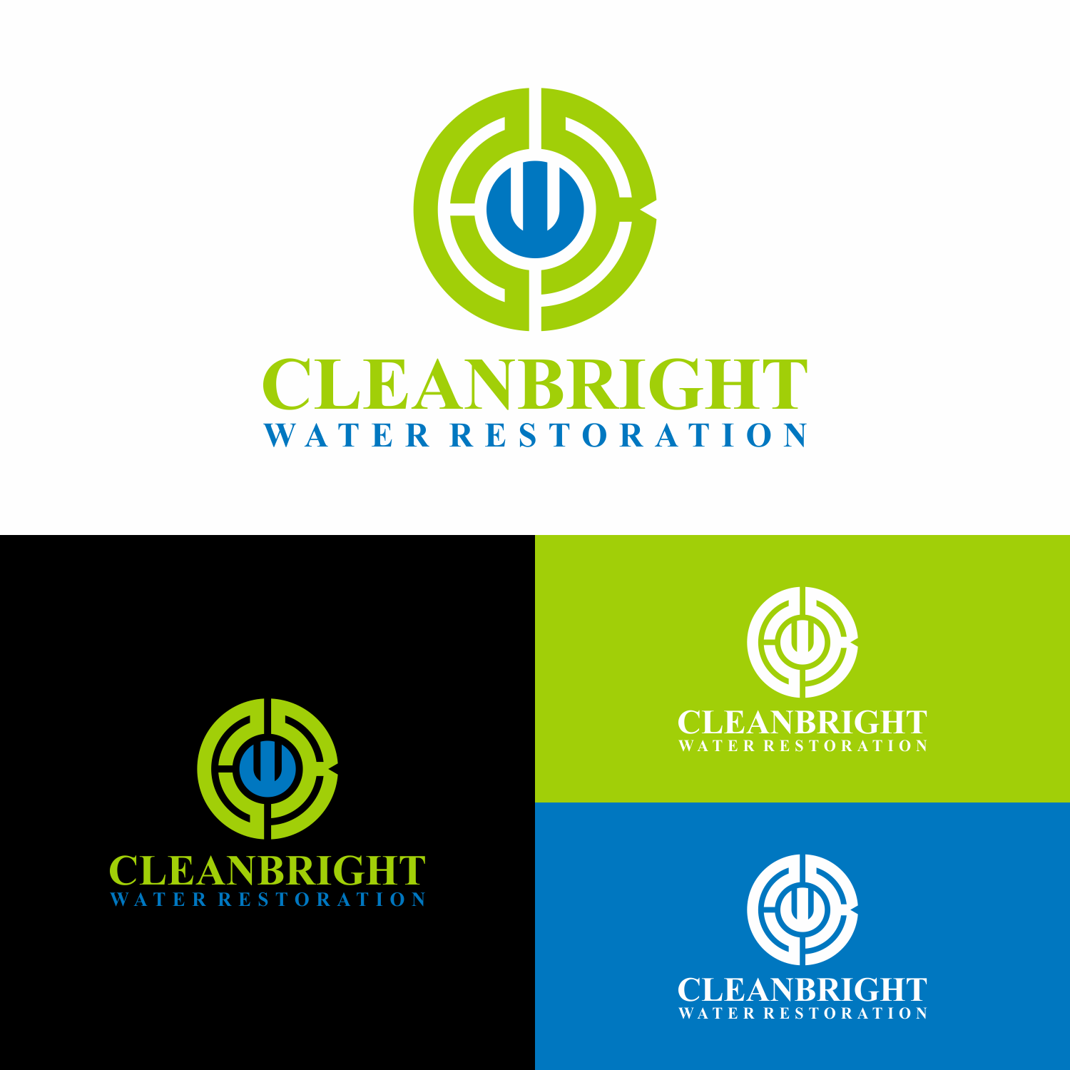 Professional, Colorful, Cleaning Services Logo Design for Cleanbright Water Restoration by manah ...