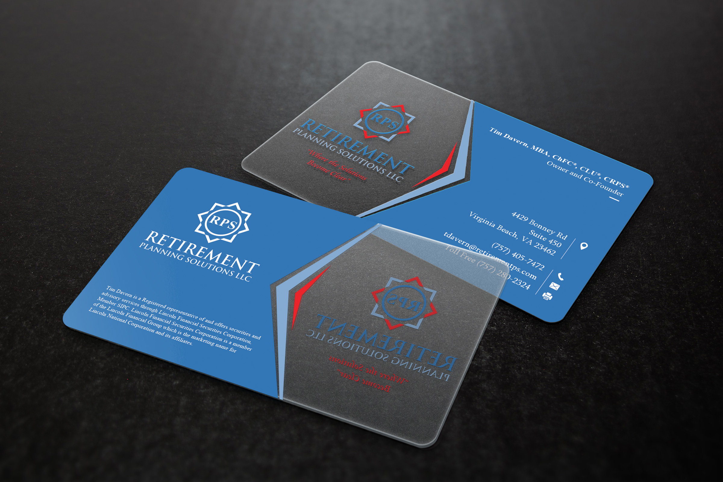Professional Business Card Template Retirement