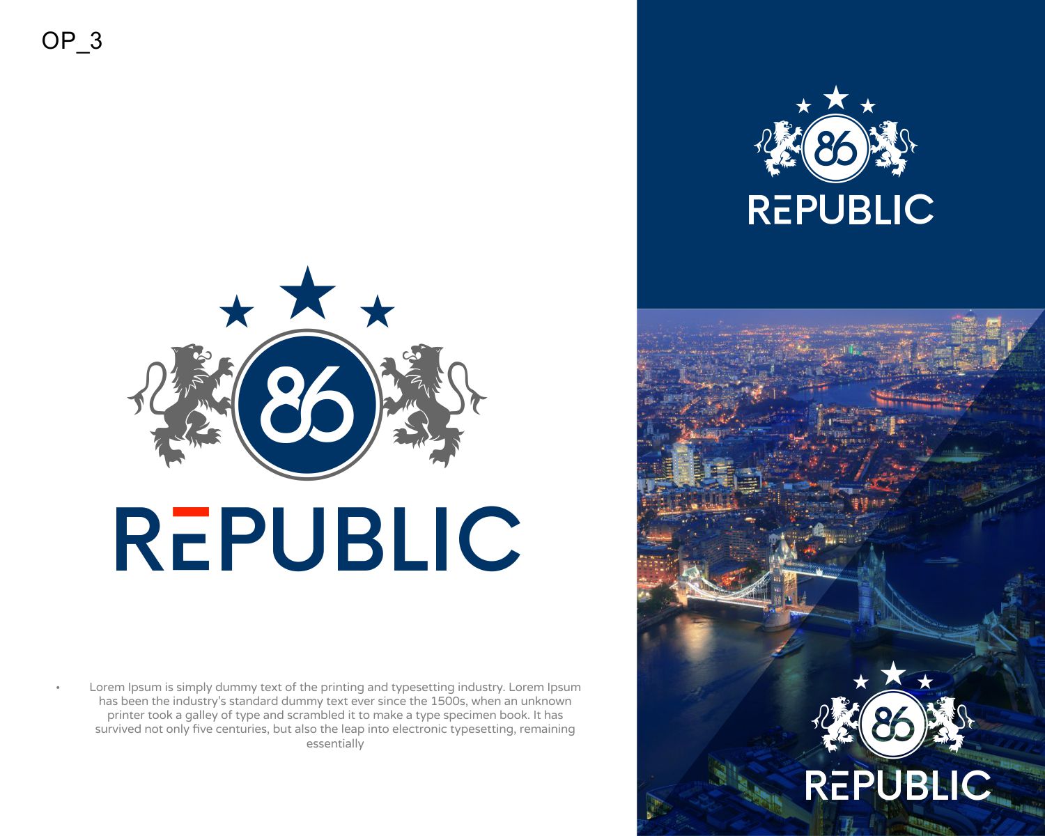 Investment Logo Design for 86 Republic by 92logo | Design #25599502