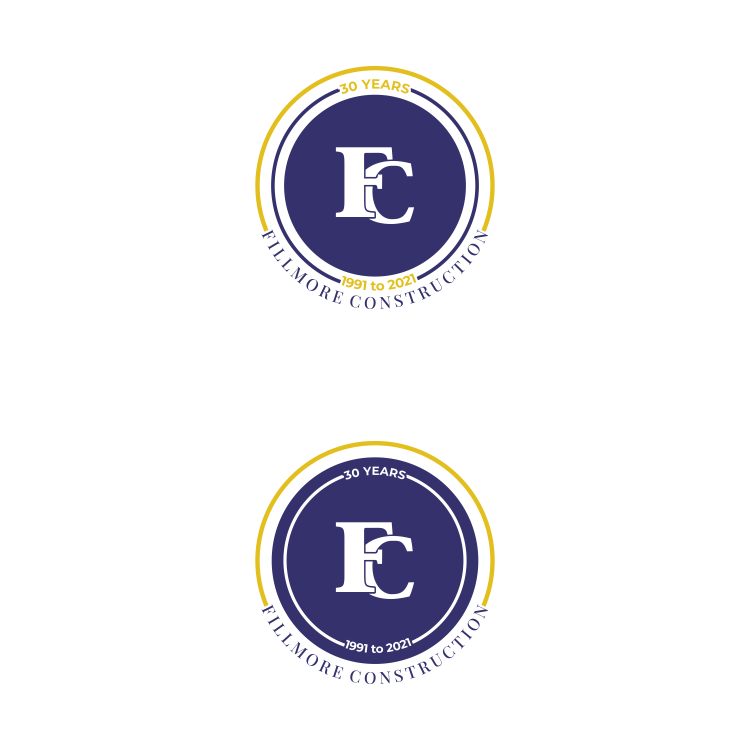 Logo Design for Fillmore Construction - 30 Years - 1991 to 2021 (Or ...