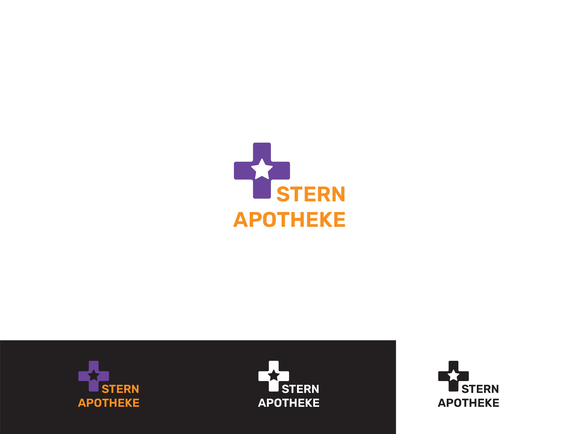 Elegant Modern Pharmacy Logo Design For Stern Apotheke By TiD