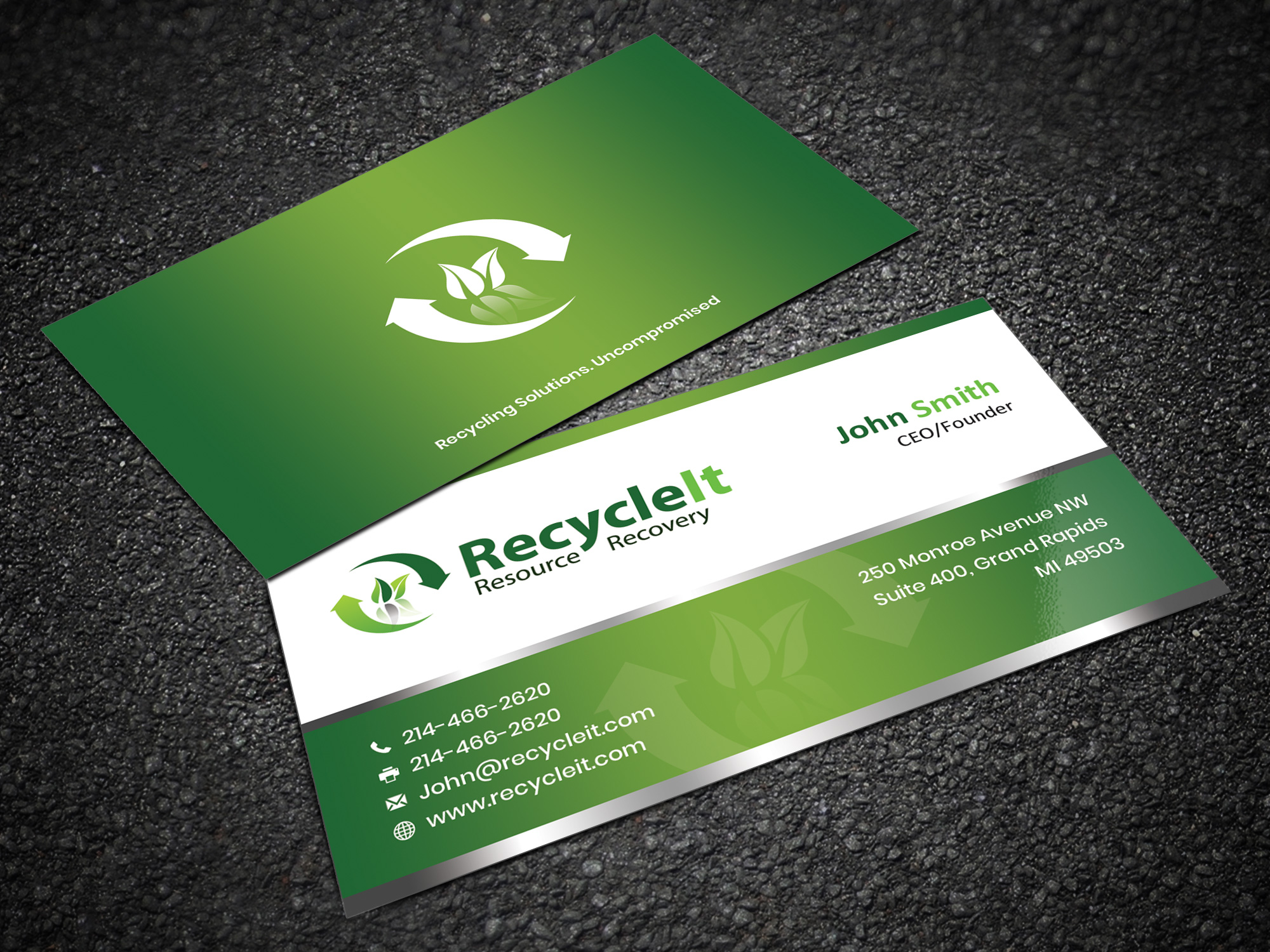 Modern, Bold, Recycling Business Card Design for a Company by ...