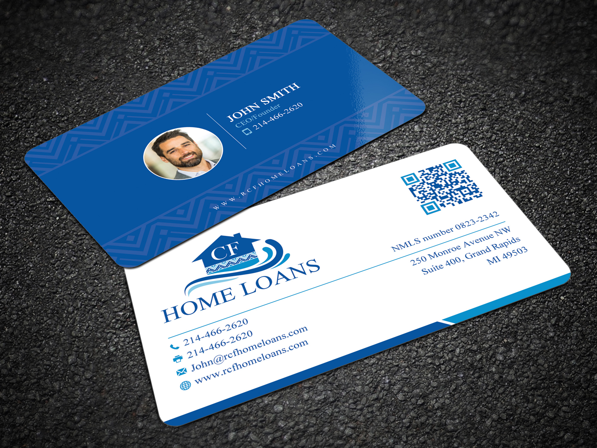 Modern, Bold, Mortgage Brokerage Business Card Design for CF Home Loans ...