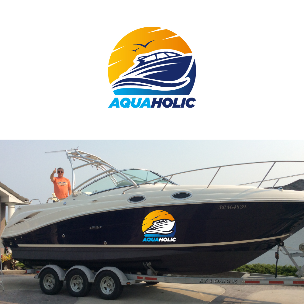 Logo Design for Aquaholic by Gisella Guzmán | Design #25962518