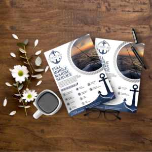 Bold, Masculine, Marine Flyer Design for Stormy Bay Marine Services by ...
