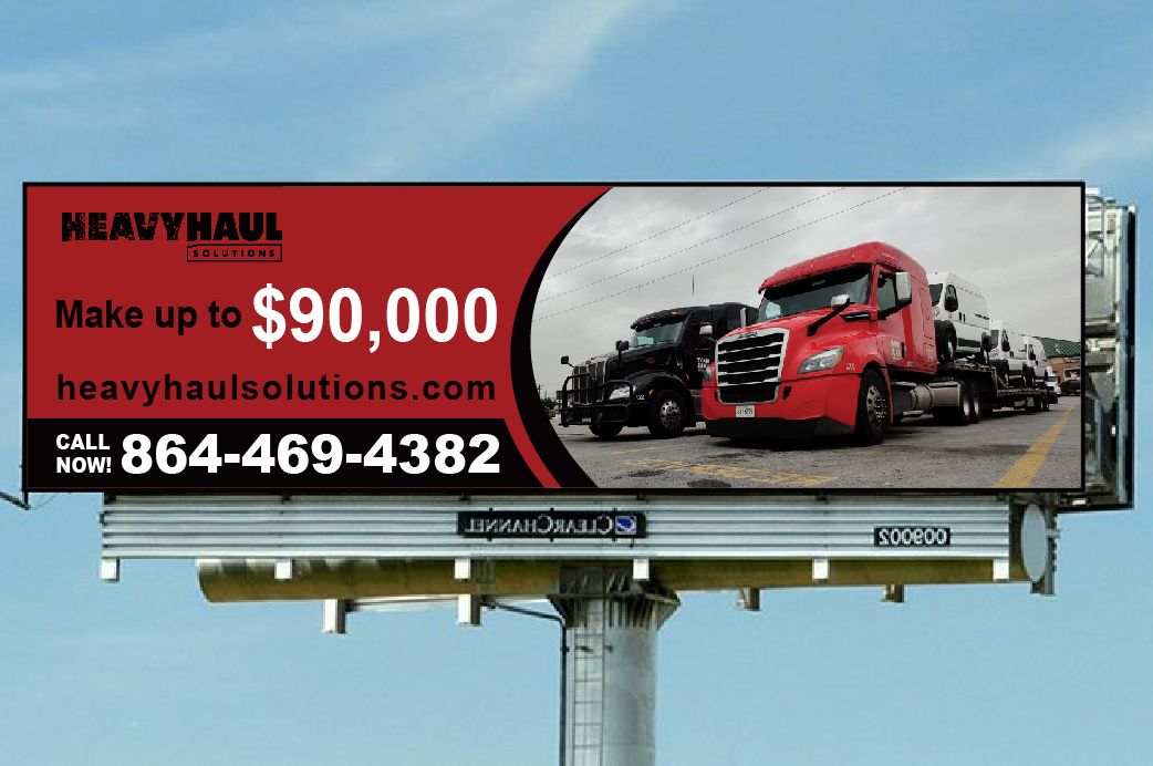 Masculine, Colorful, Trucking Company Billboard Design for Heavy Haul ...