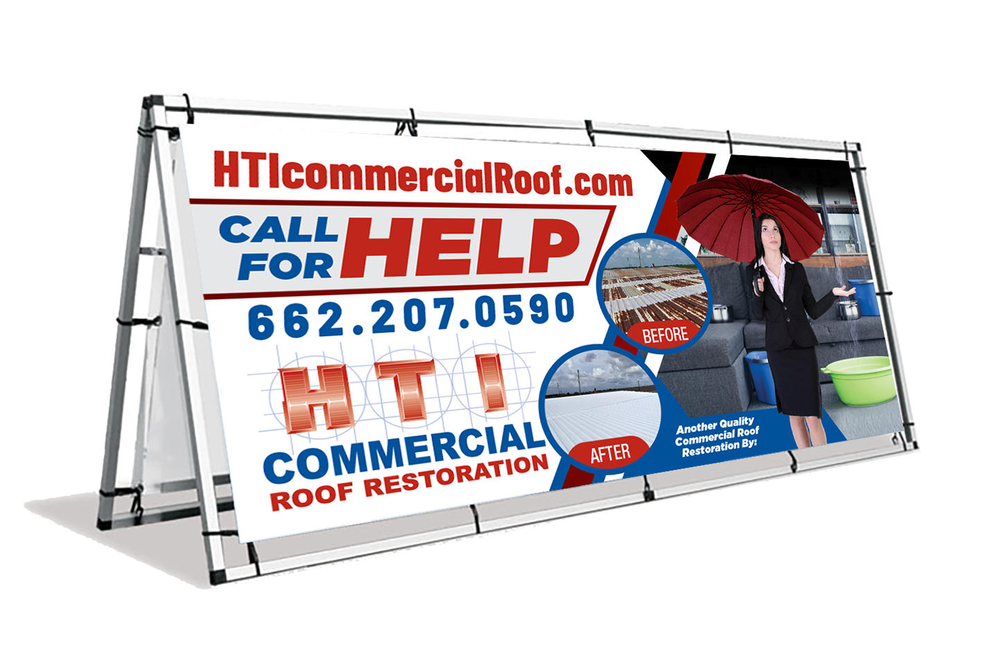 Professional, Colorful, Roofing Billboard Design for HTI Commercial ...