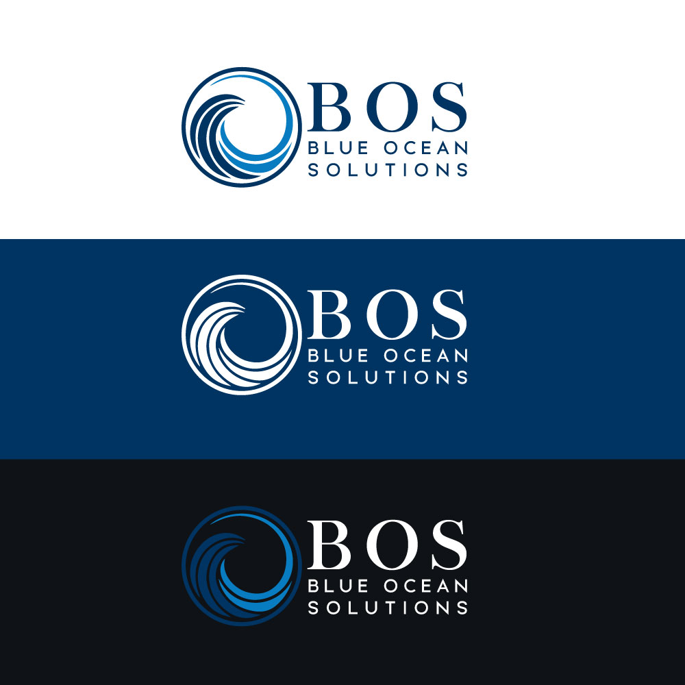 Logo Design for B O S Blue Ocean Solutions by CMYKINK | Design #26458133