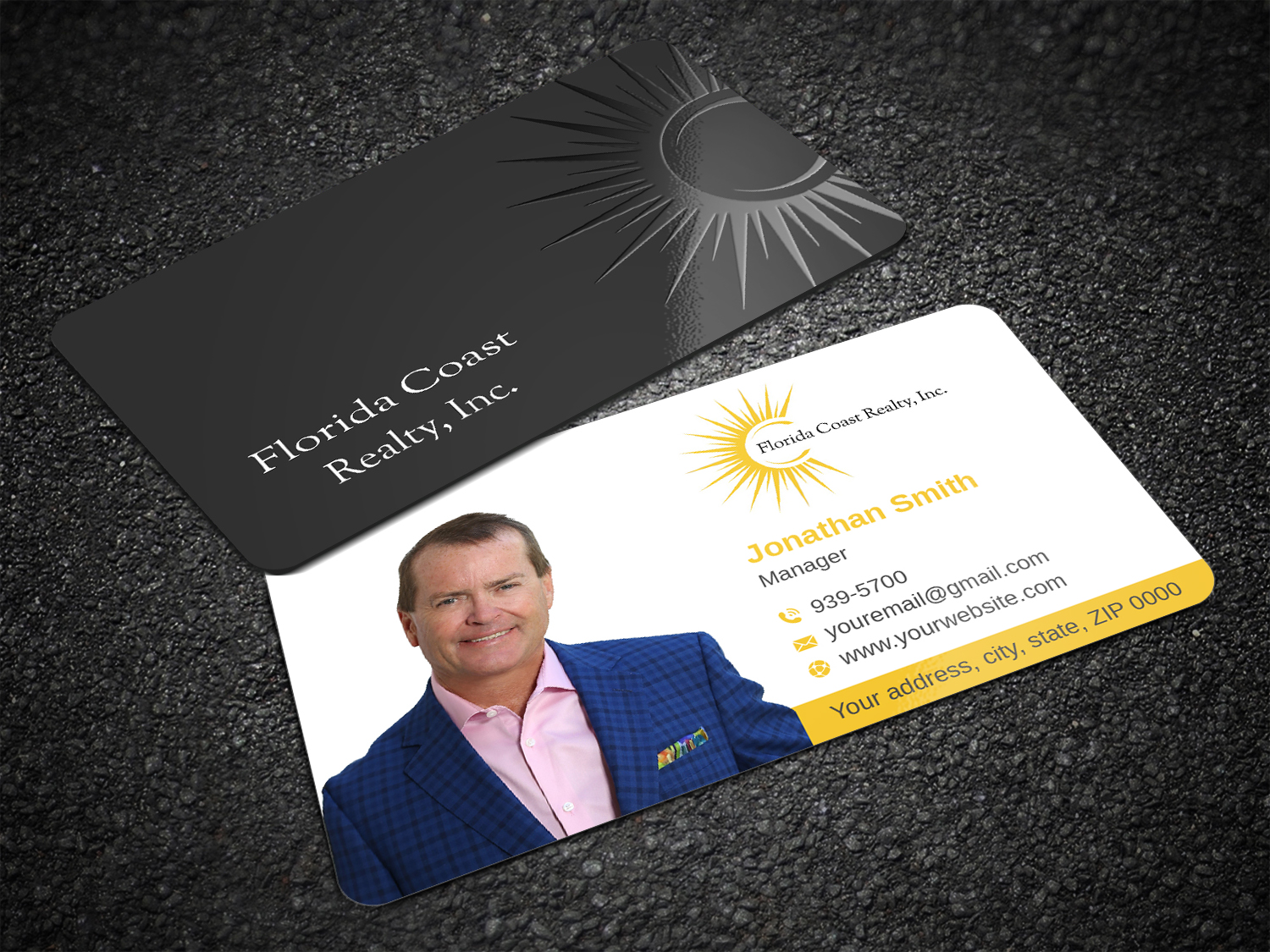 Upmarket, Serious, Real Estate Agent Business Card Design for Florida ...
