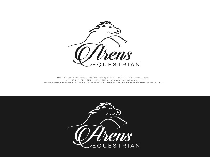 Modern, Professional, Horseback Riding Logo Design for Arens Equestrian ...