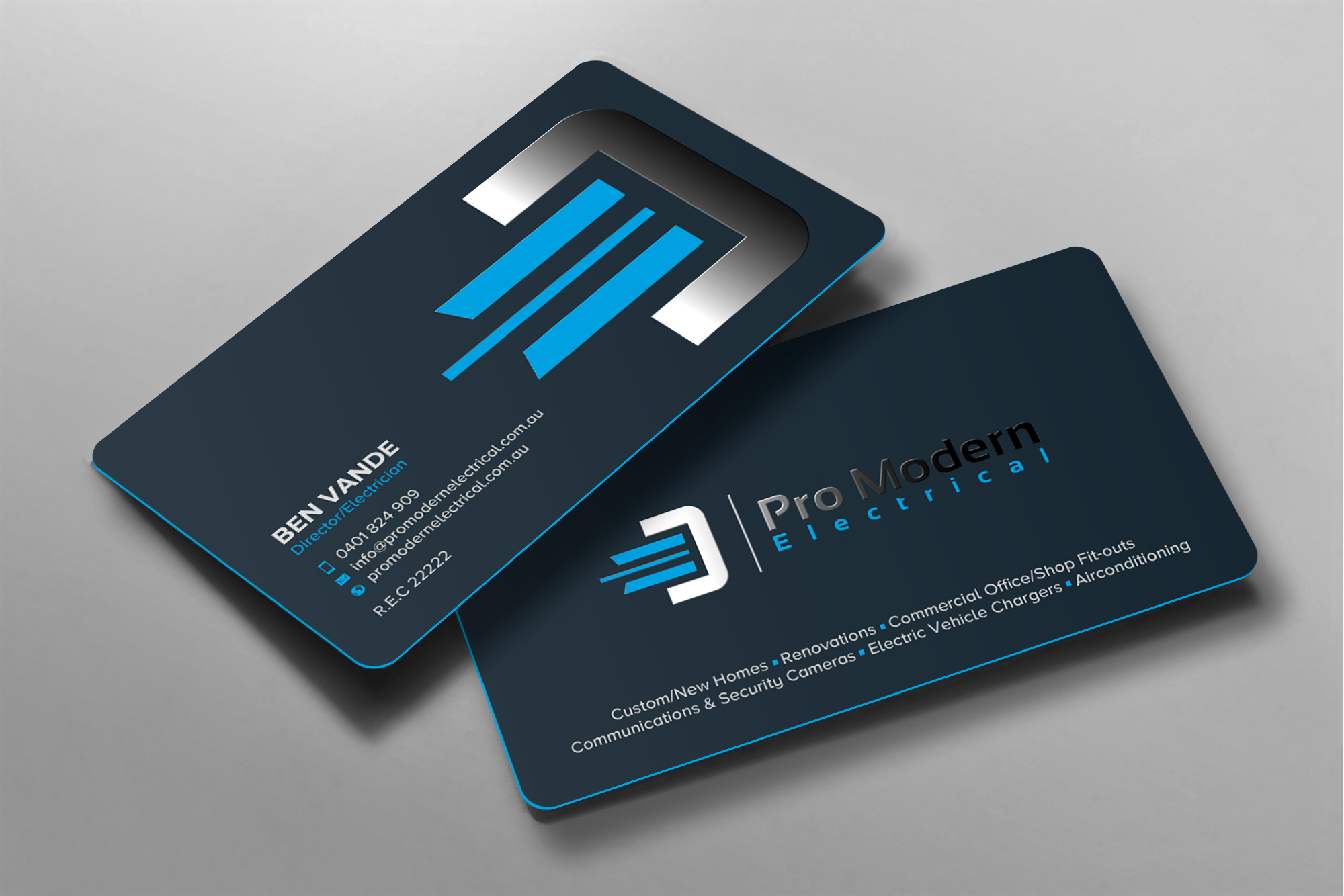 Modern, Professional Business Card Design for Pro Modern Electrical by ...