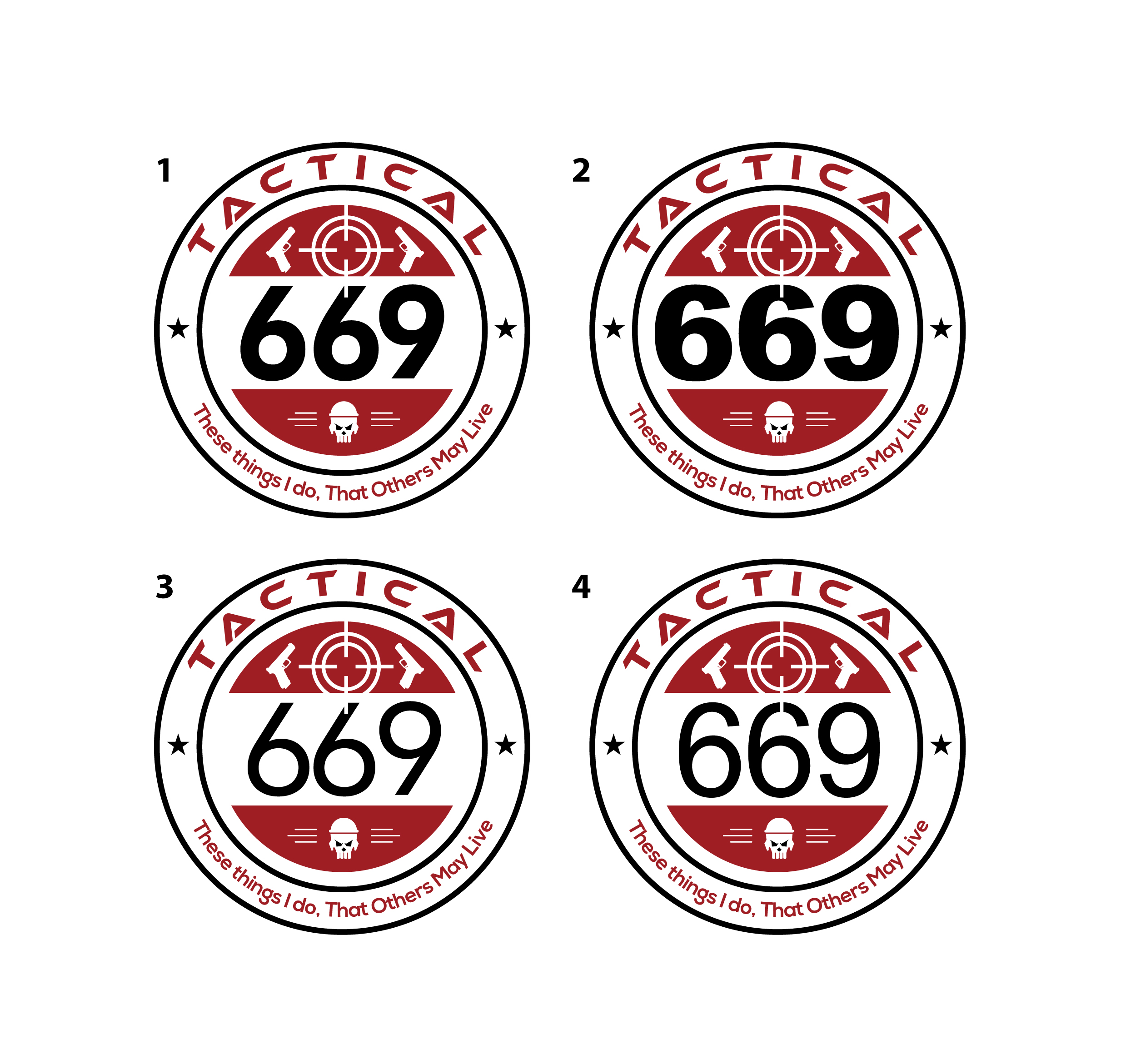 Logo Design for 669 Tactical in the middle and in a circle around it ...
