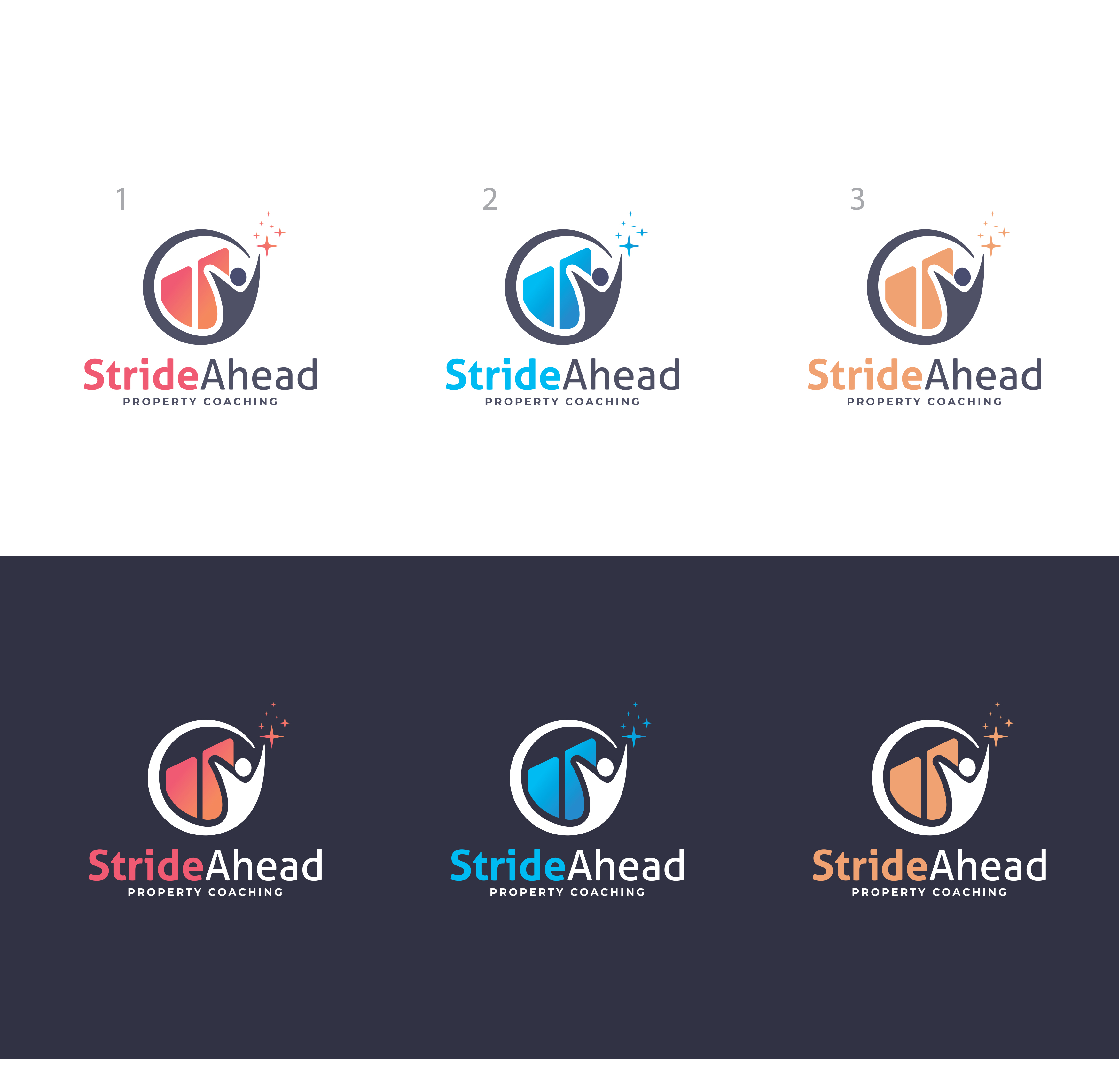 Upmarket, Feminine Logo and Business Card Design for Stride Ahead Property Coaching by OviBanik ...