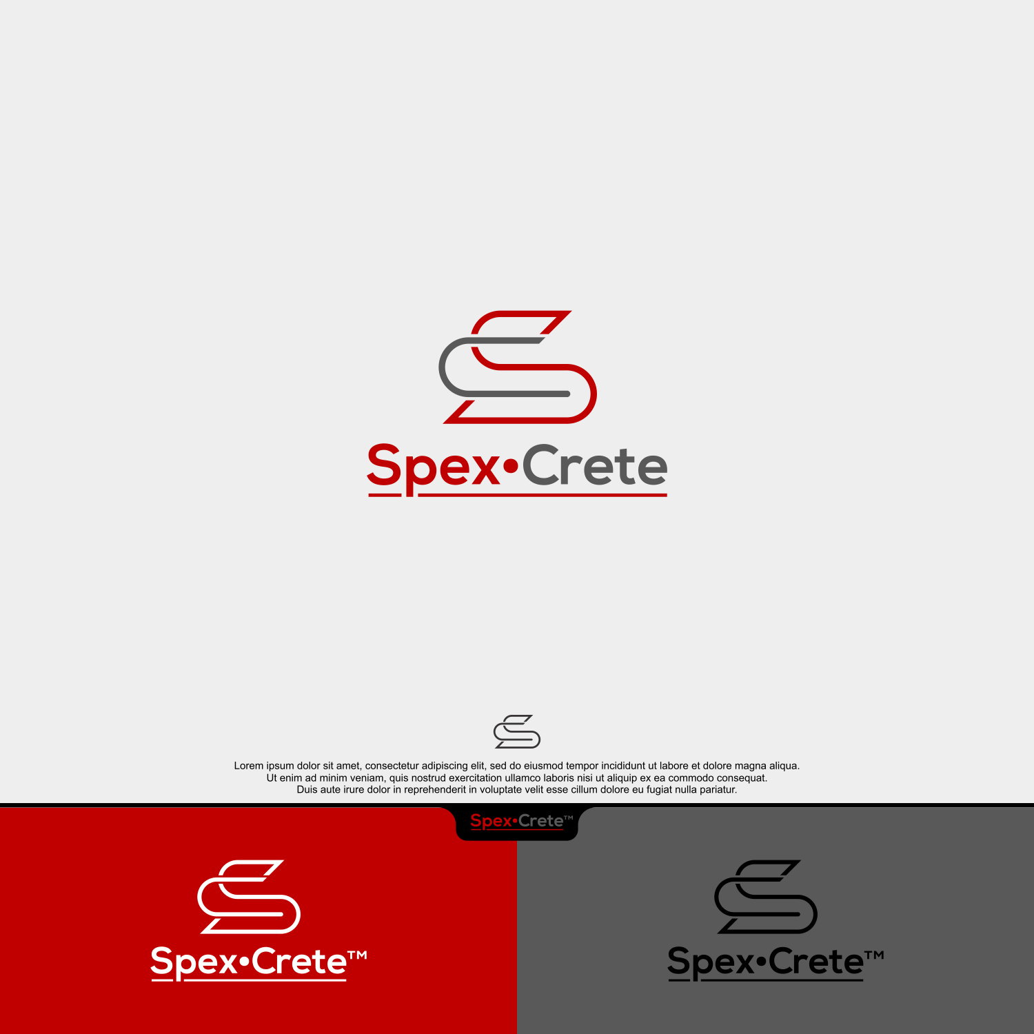 Masculine, Serious Logo Design for Spex•Crete™ by siti MWDesign | Design #26877585