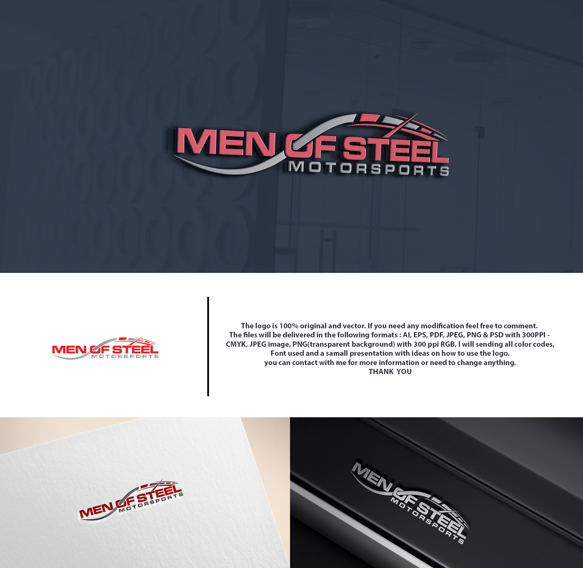 Modern, Masculine, Racing Logo Design for Men of Steel Motorsports by ...