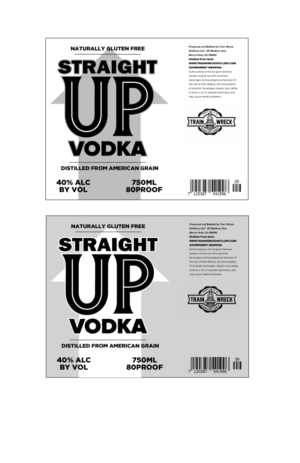 Straight Up Vodka | 32 Packaging Designs for Train Wreck Distillery
