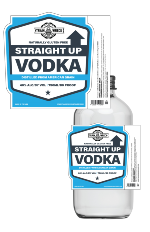 Straight Up Vodka | 32 Packaging Designs for Train Wreck Distillery