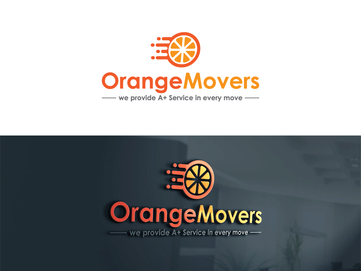 Bold, Serious Logo Design for Orange Movers with Slogan " we provide A+ ...