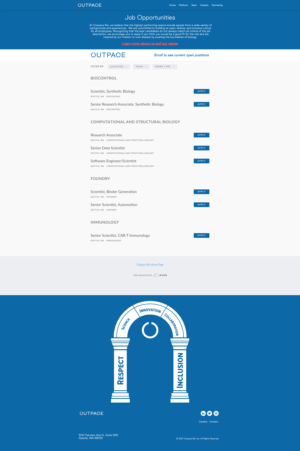 Outpace Bio company values interaction - arch and foundation | 15 ...