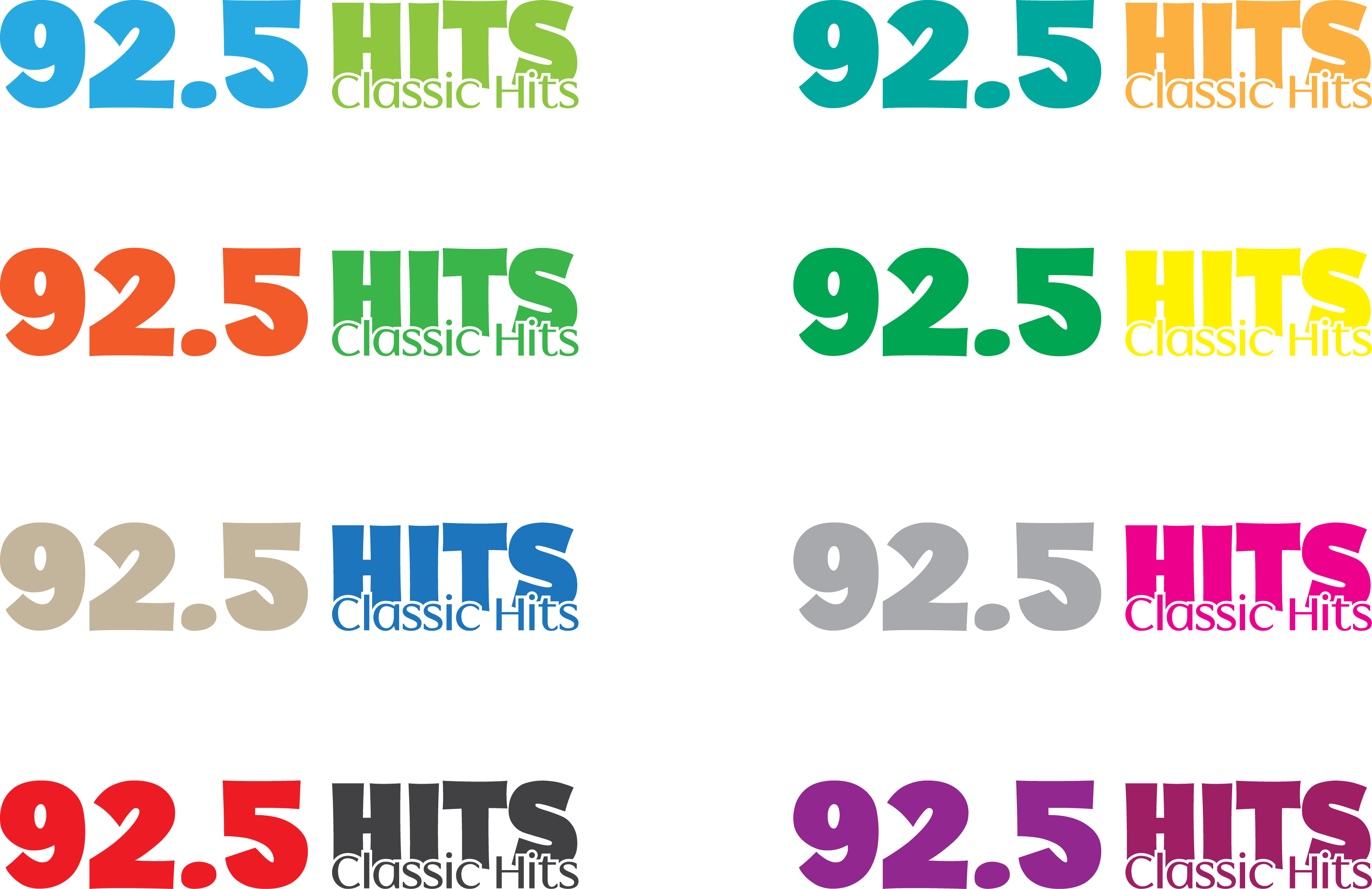 Elegant, Playful Logo Design for 92.5 HITS (Optional Sub Text: Classic ...