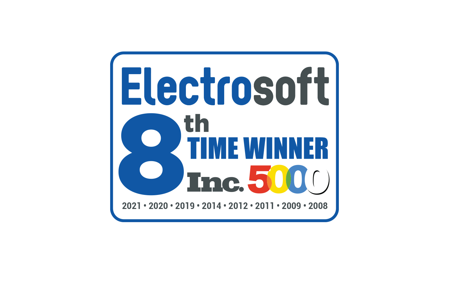 Logo Design for 8th Time Winner- INC 5000 Yrs: 2021, 2020, 2019,, 2014 ...