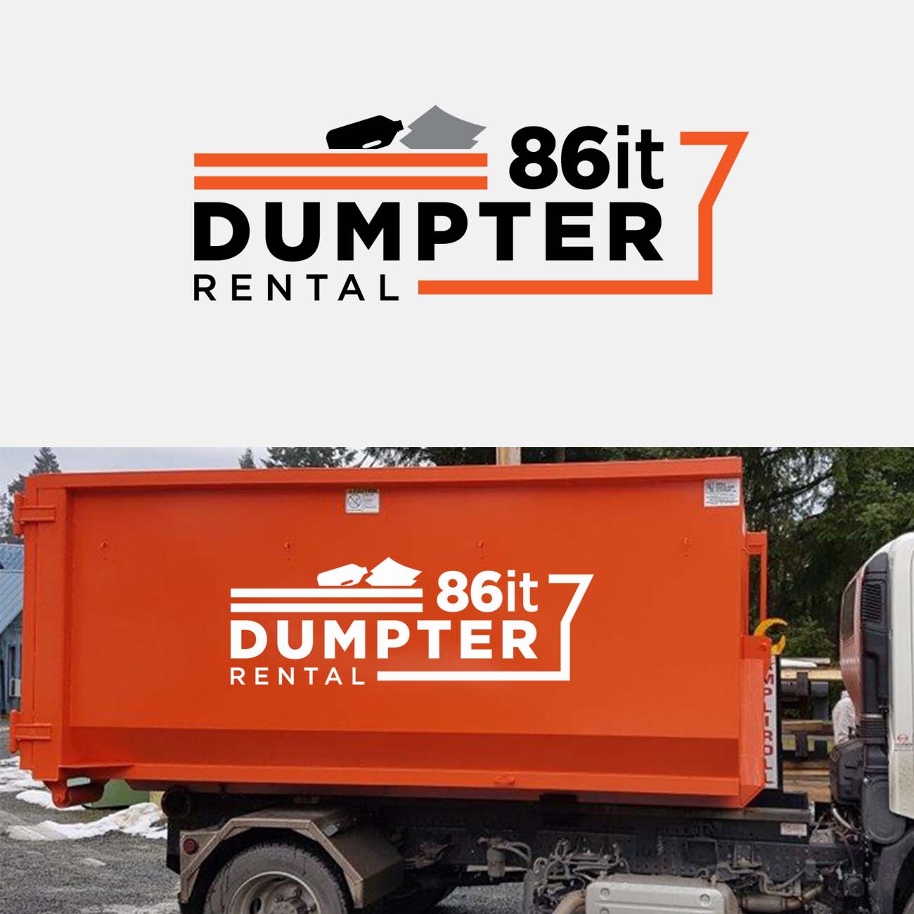 Modern, Bold, Dumpster rental / trash removal Logo Design for 86it ...