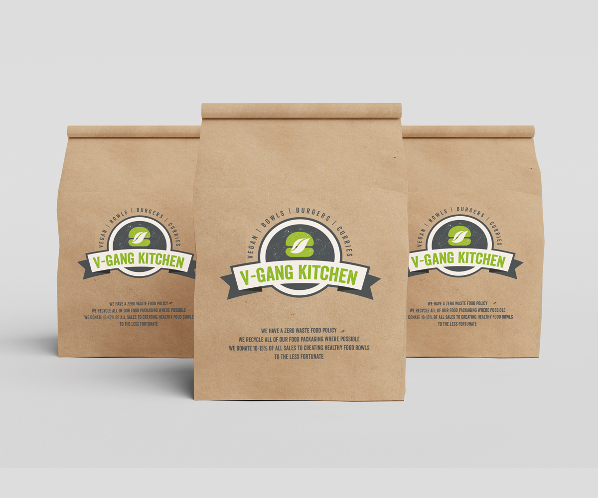 Elegant, Playful Logo Design for V-Gang Kitchen by JoGraphicDesign ...
