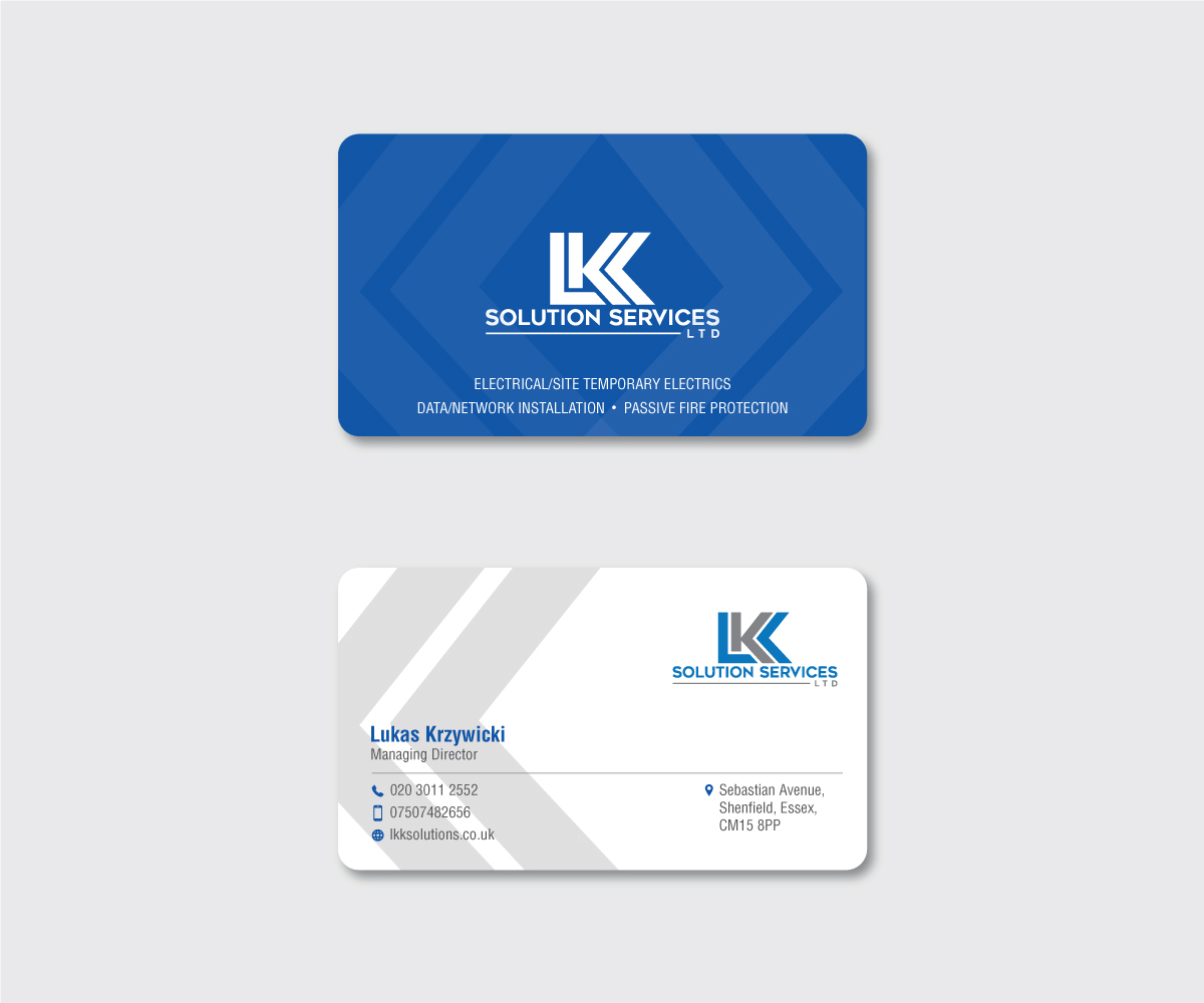 Elegant, Playful, Construction Business Card Design for LKK SOLUTION SERVICES LTD by Graphic ...