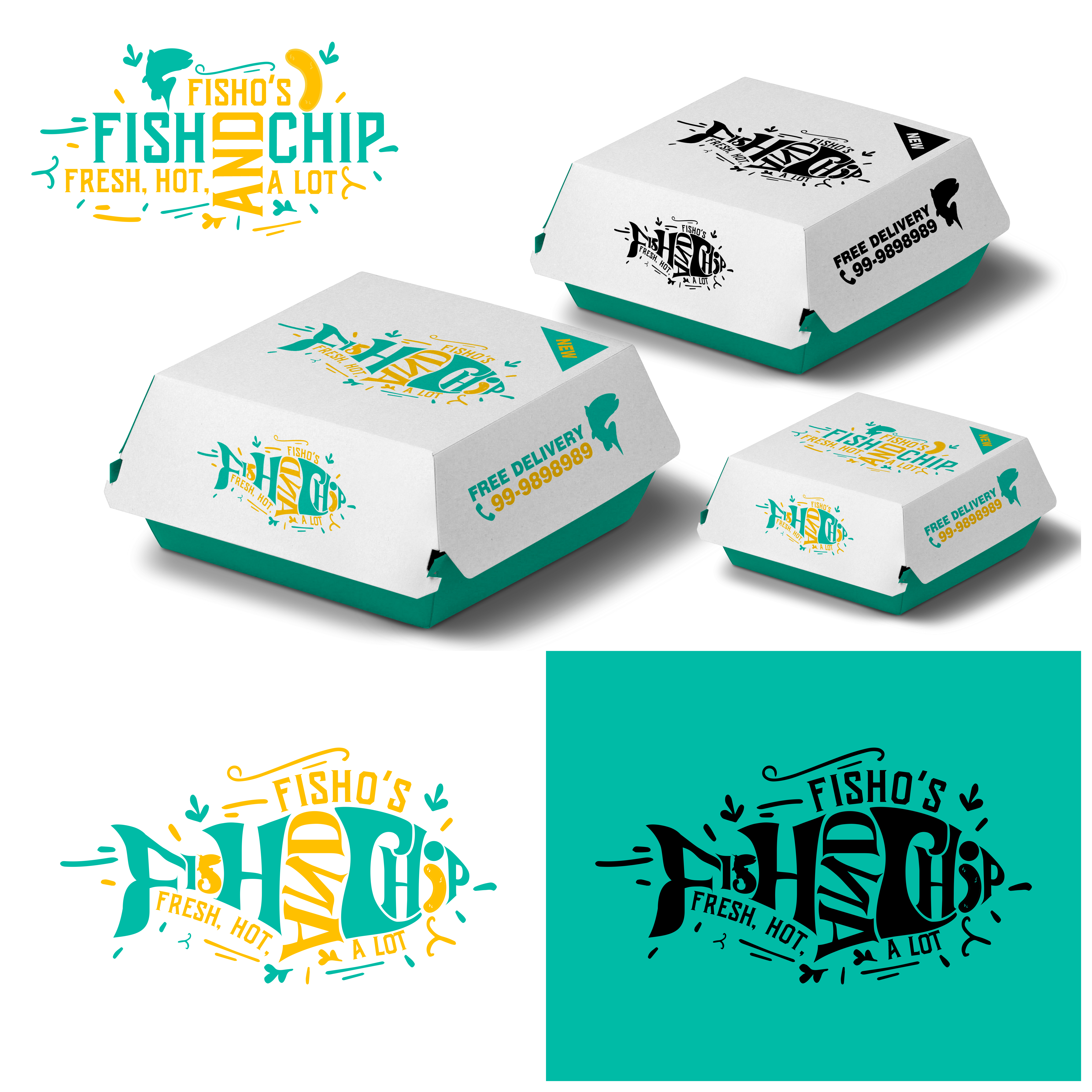Modern, Bold Logo Design for "Fisho's" "Fish N Chip Shop" and bi-line ...