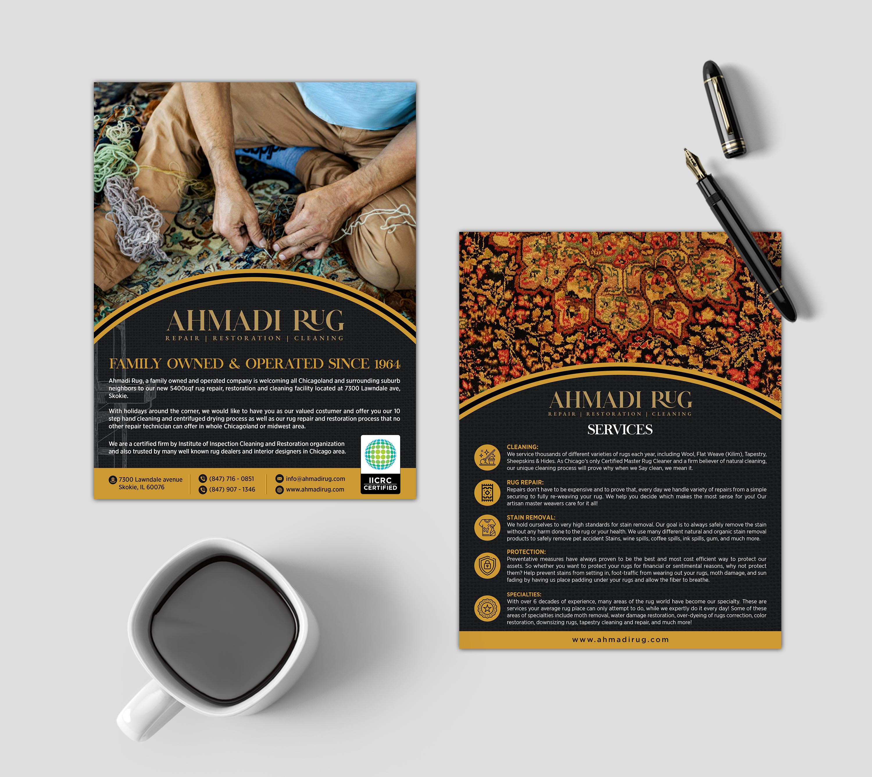 Flyer design for rug repair, restoration and cleaning business | 32 ...
