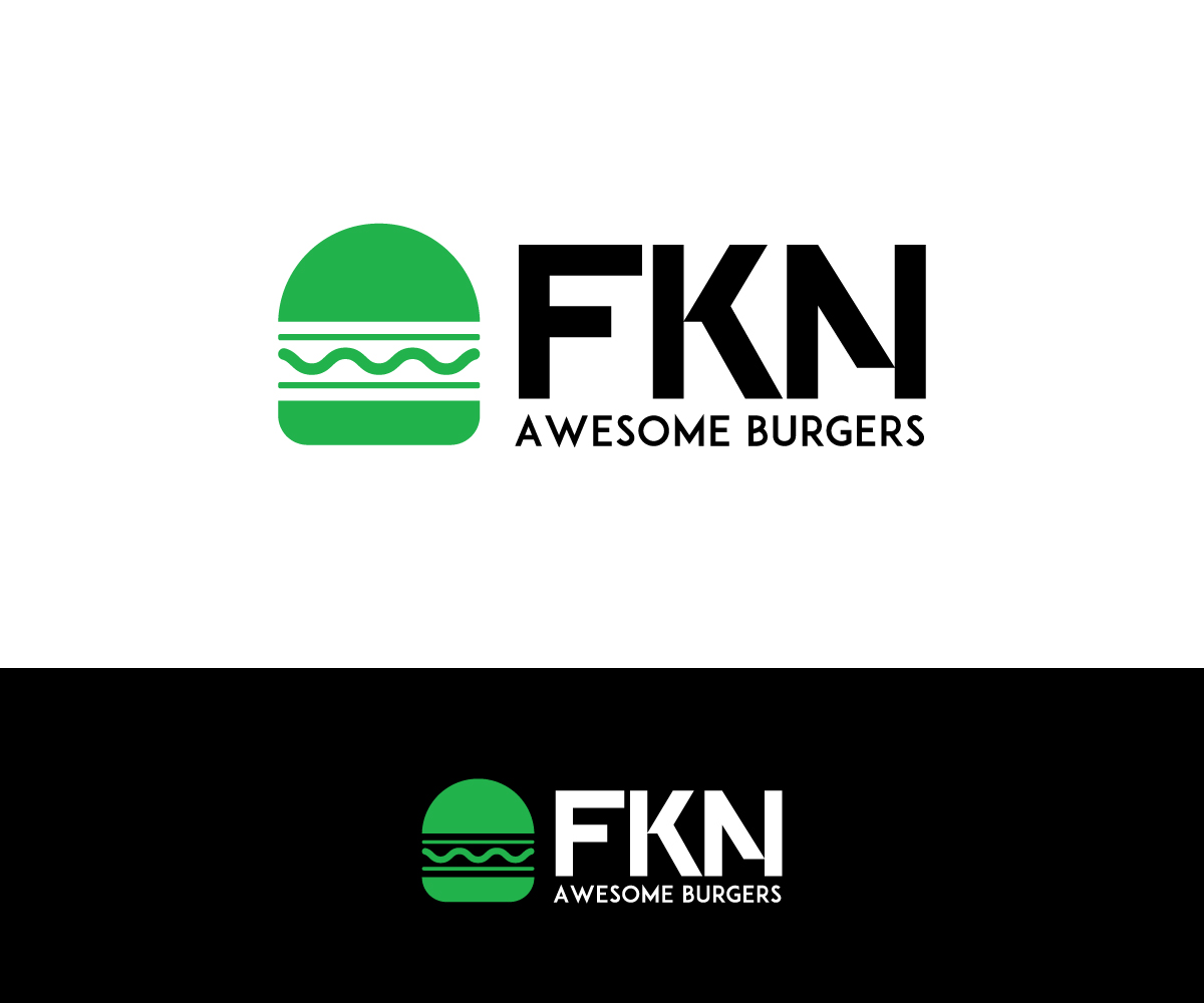 Bold, Modern, Restaurant Burger Chain Logo Design for FKN Awesome ...