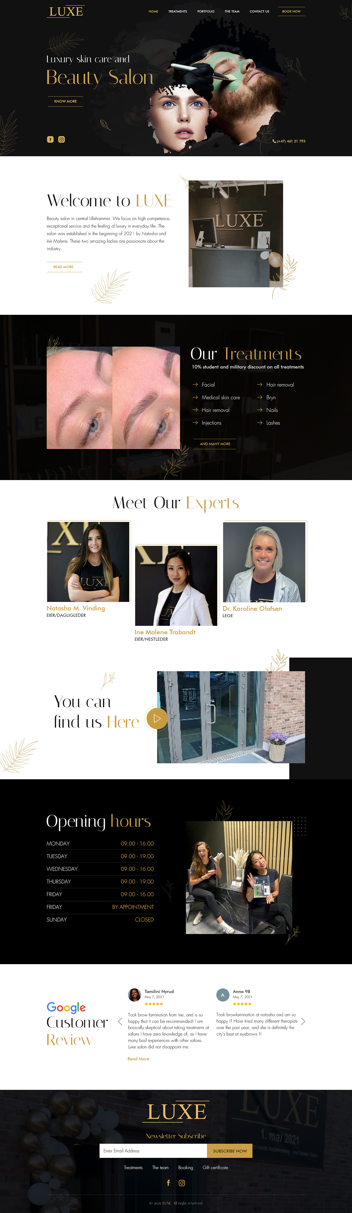 Modern, Professional, Beauty and skin care salon Web Design for Luxe ...