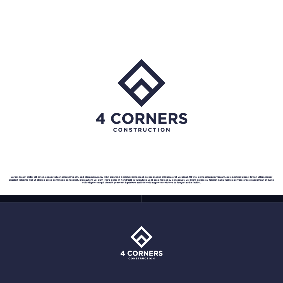 Elegant, Playful, Construction Logo Design for 4 Corners Construction ...