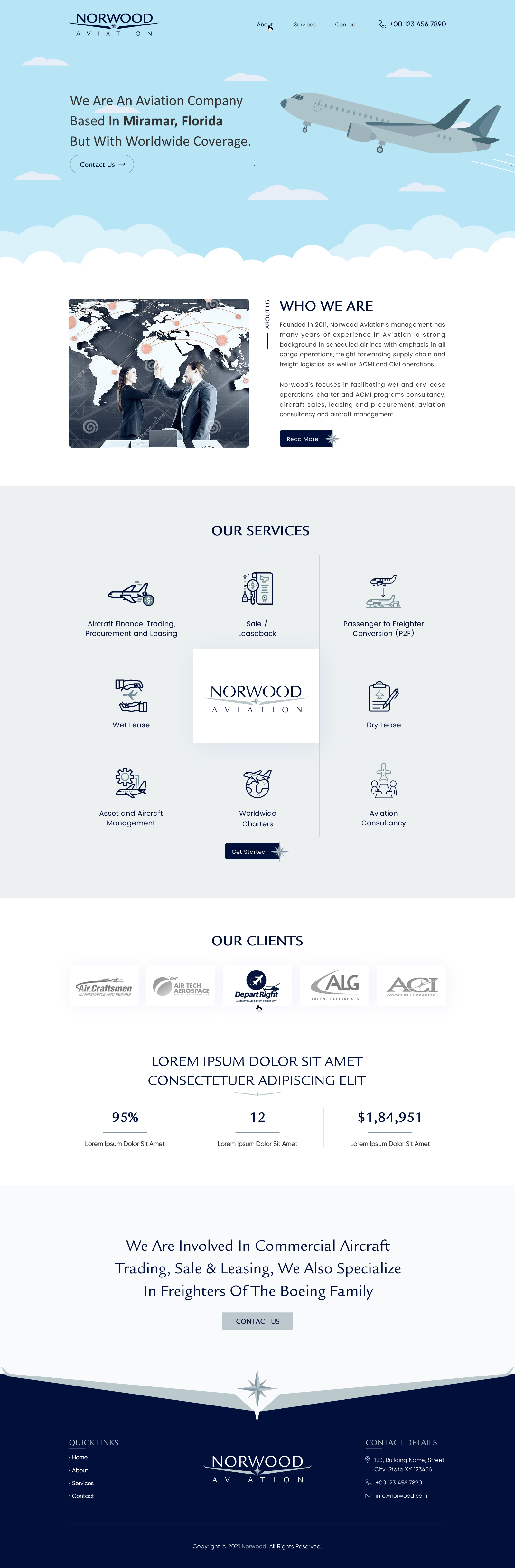 Elegant, Playful, Commercial Aviation Web Design for a Company by Sbss ...