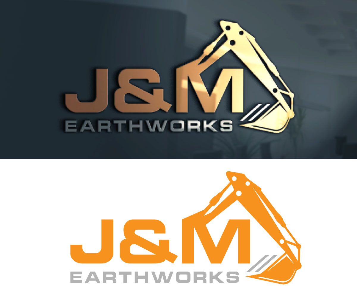Masculine, Professional, Earth moving Logo Design for J&M EARTHWORKS by ...