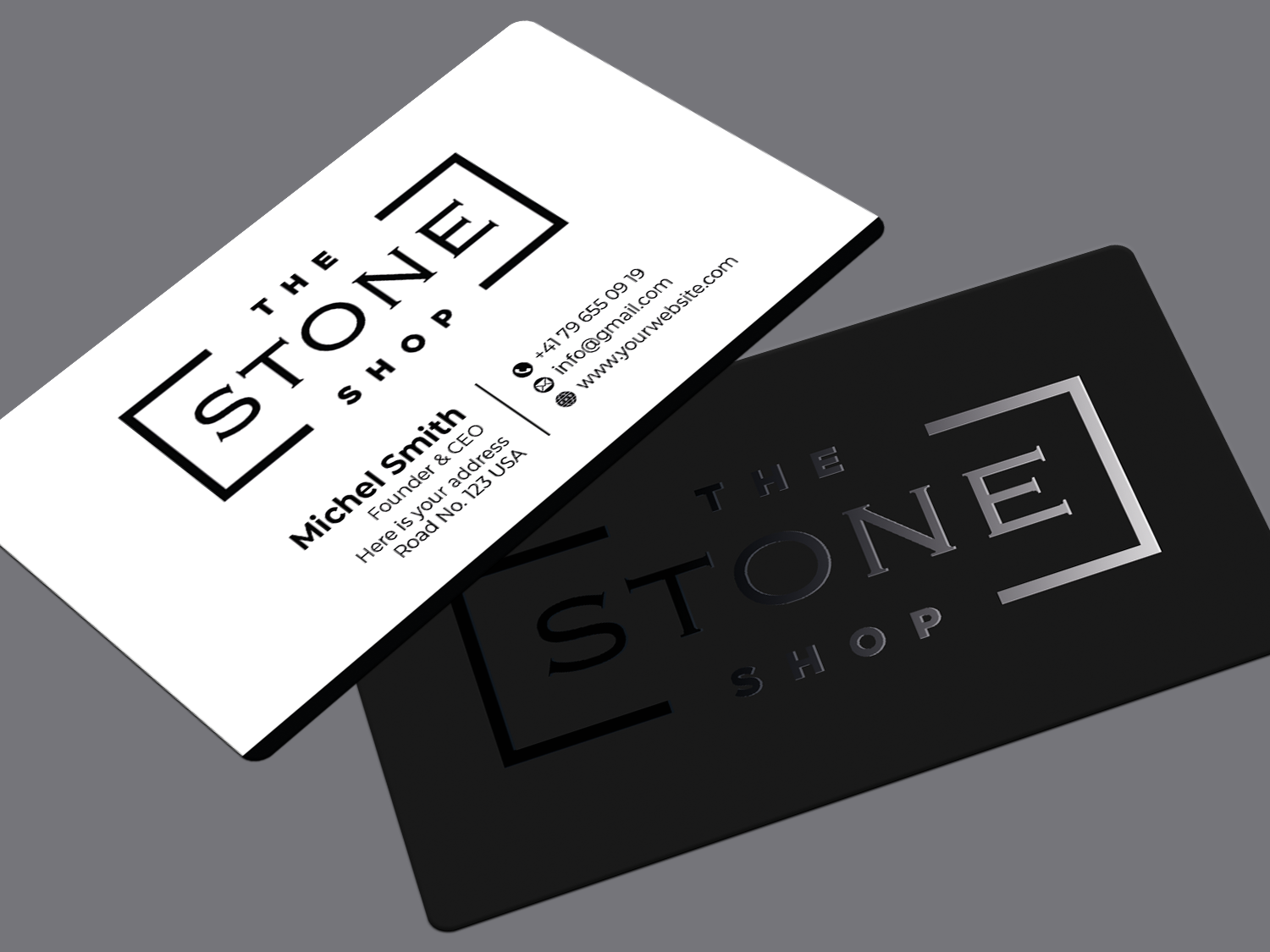Business Card Design for The Stone Shop by HelloGraphix | Design #27848717