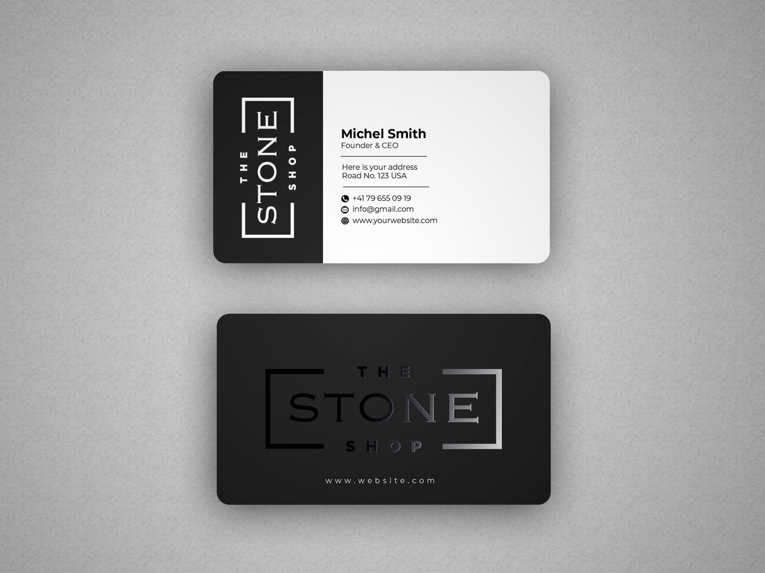 Business Card Design for The Stone Shop by HelloGraphix | Design #27848735