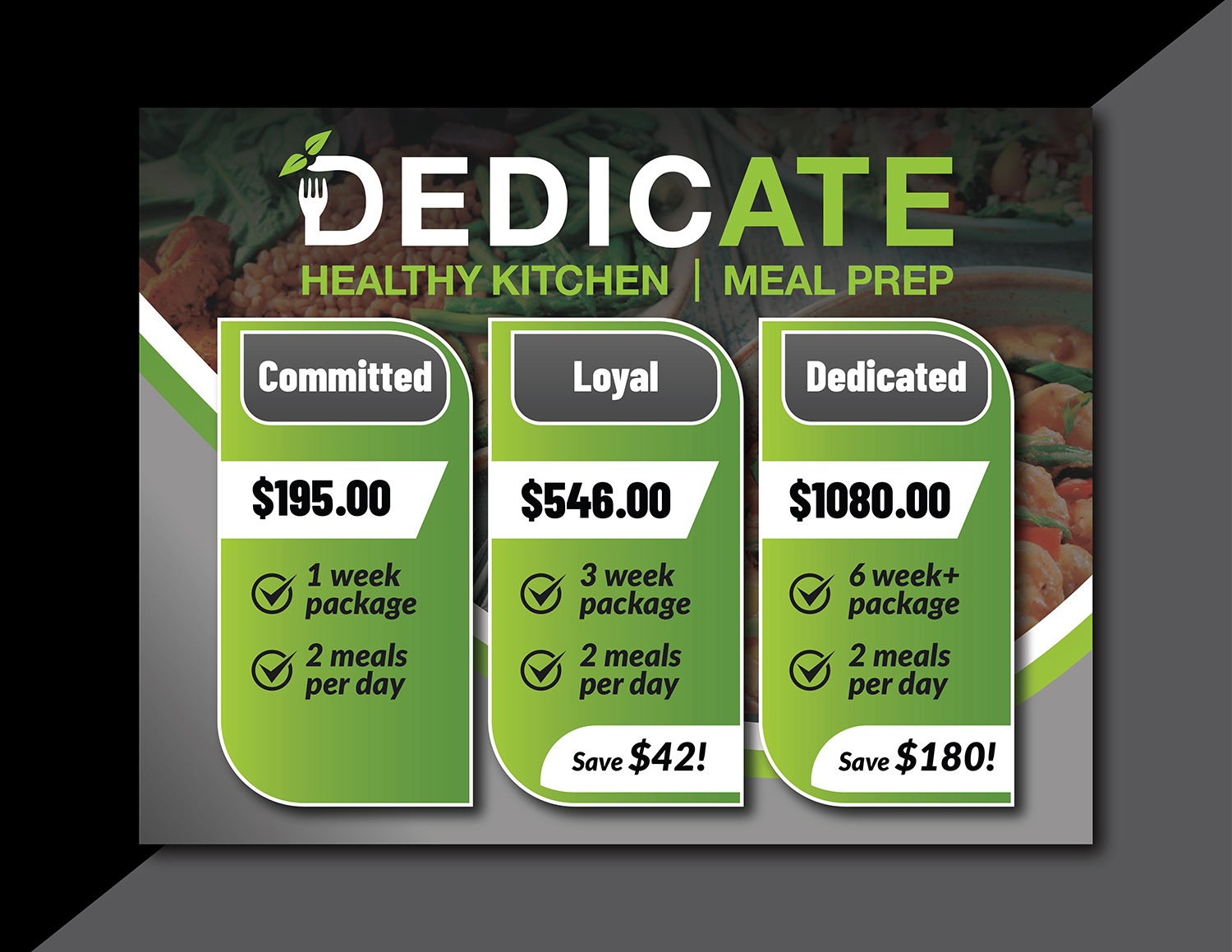 Elegant, Playful Flyer Design for DEDICATE Healthy Kitchen by Deziners ...