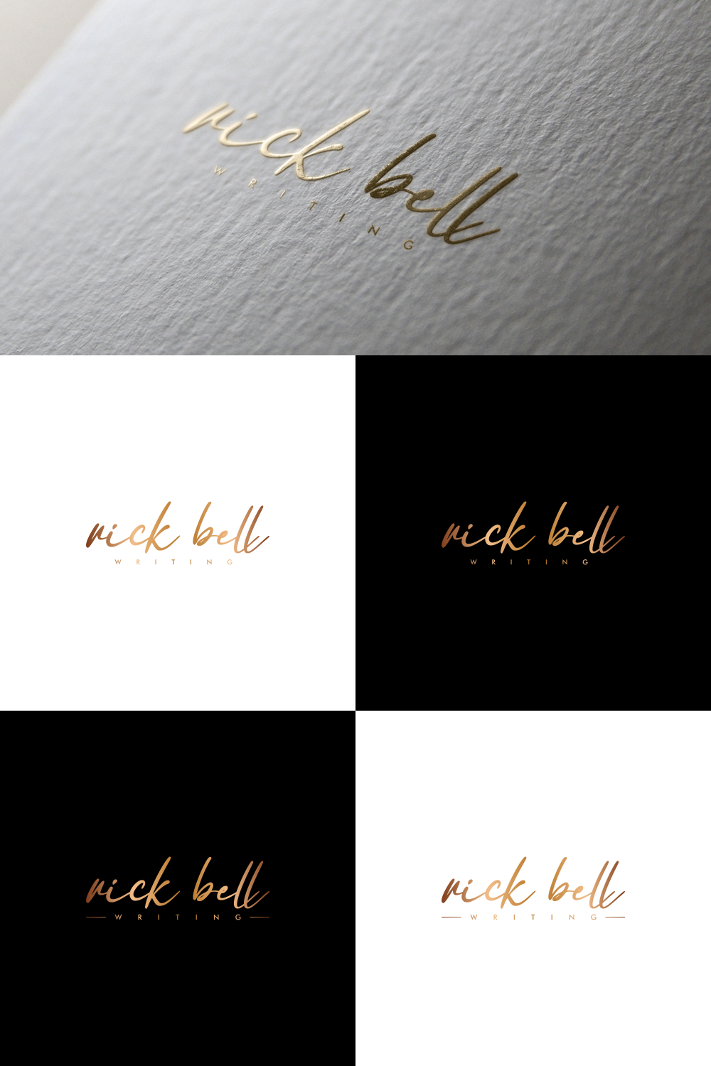 Logo Design for Rick Bell Writing by ZiangArt_Studio | Design #28050351