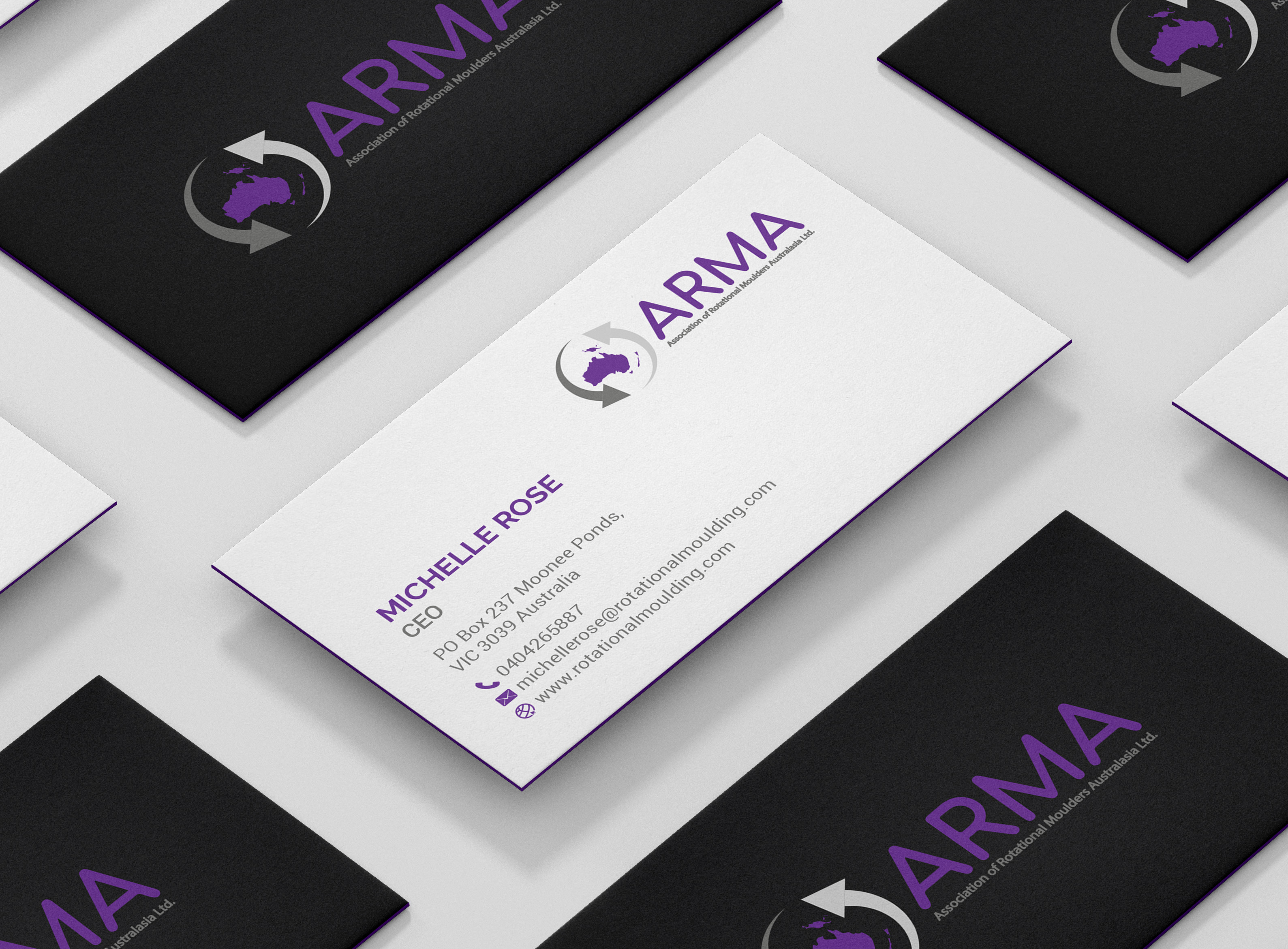 Business Card Design for Association of Rotational Moulders Australasia ...