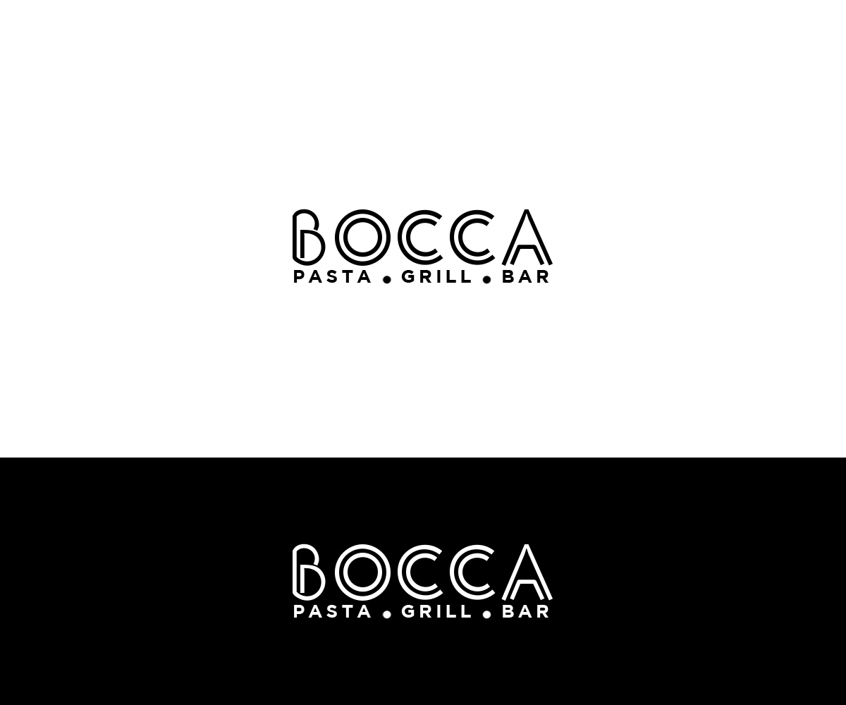 Elegant, Serious, Restaurant Logo Design for Bocca Pasta . Grill . Bar ...