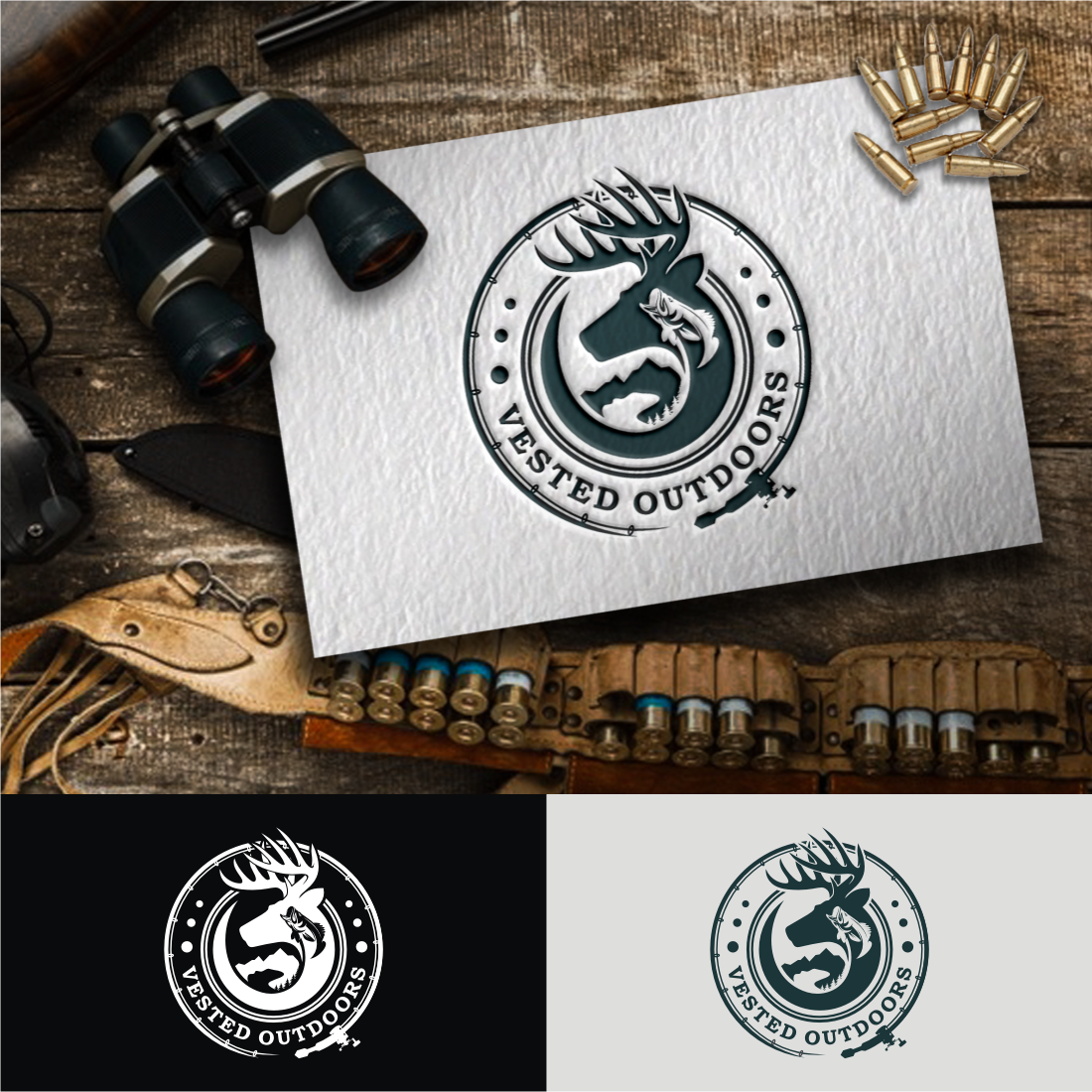 Elegant, Playful, hunting, Fishing, guide service, outfitter, Logo ...
