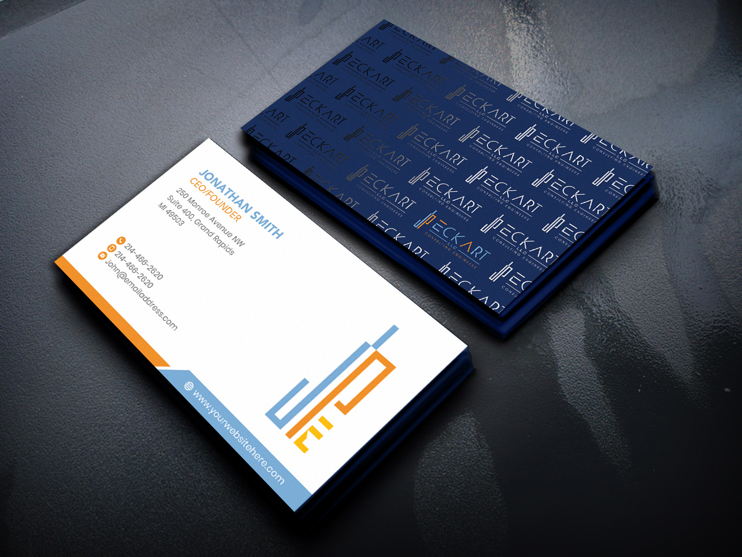 Serious, Professional, Professional Civil Engineering Business Card ...