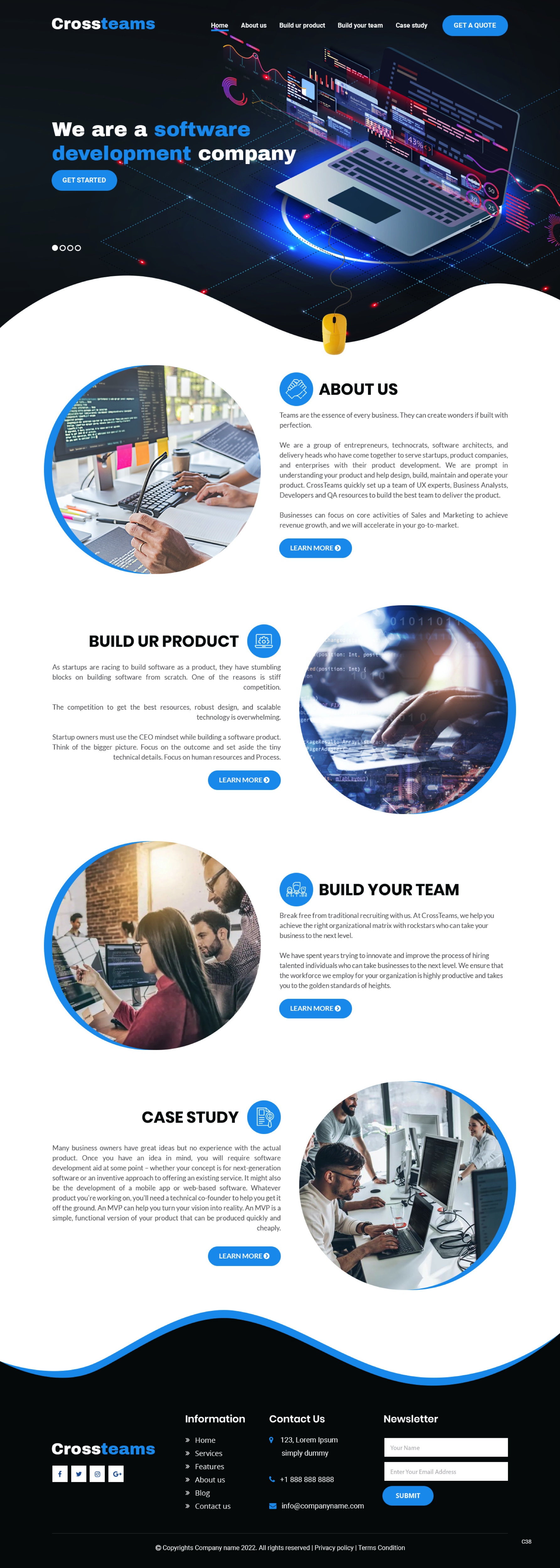 Serious, Modern, software development Web Design for a Company by pb ...