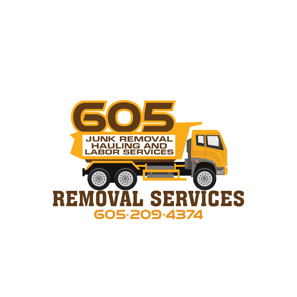 Logo Design for 605 Removal Services - Junk Removal, Hauling, and Labor ...