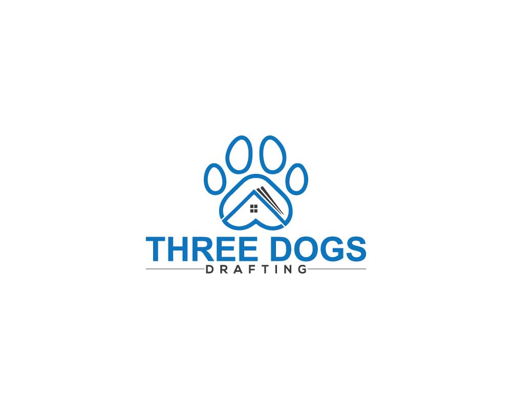 Elegant, Playful, Architectural Drafting Logo Design for Three Dogs ...