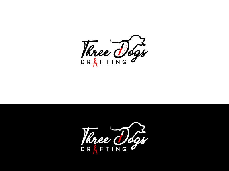 Elegant, Playful, Architectural Drafting Logo Design for Three Dogs ...