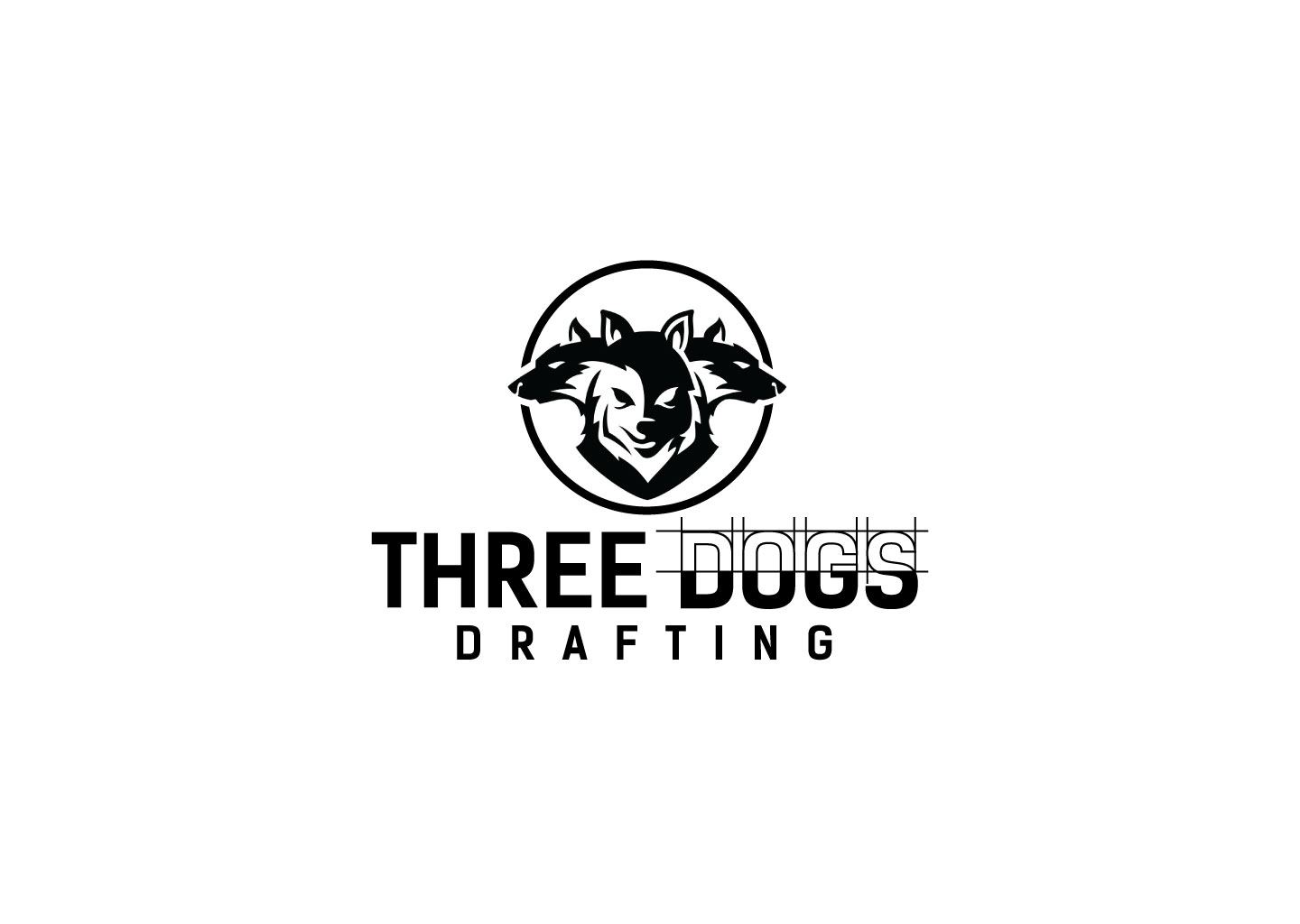 Elegant, Playful, Architectural Drafting Logo Design for Three Dogs ...